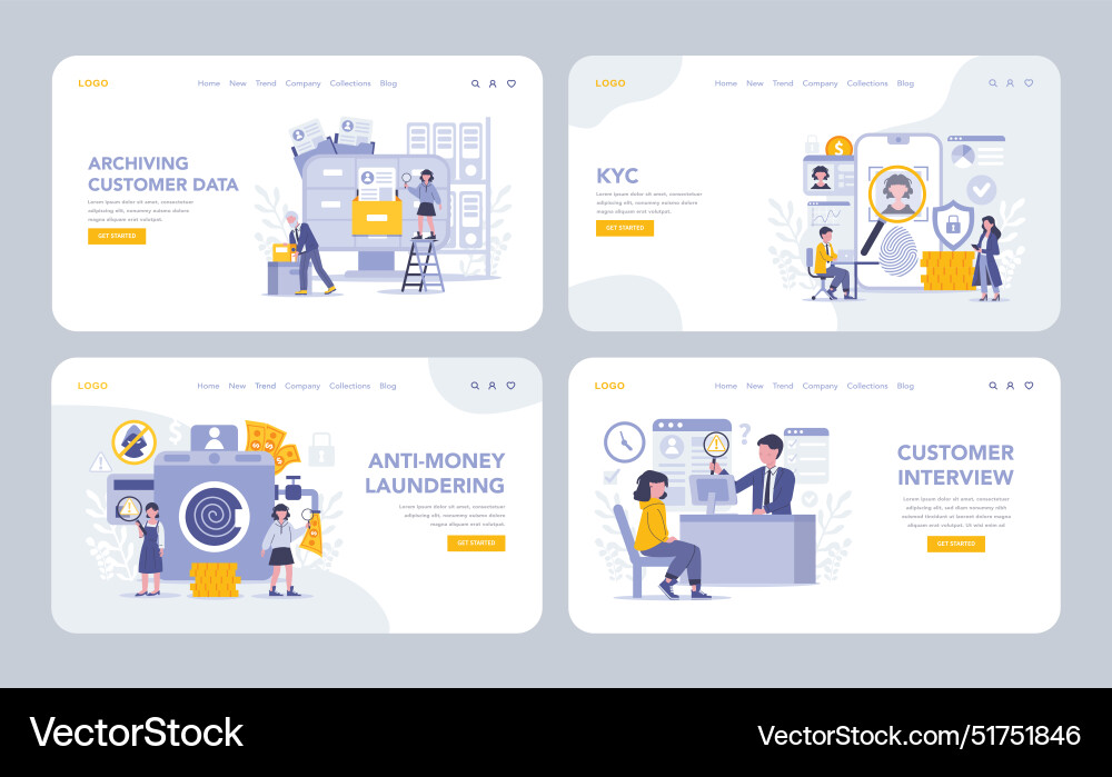Kyc concept flat Royalty Free Vector Image - VectorStock