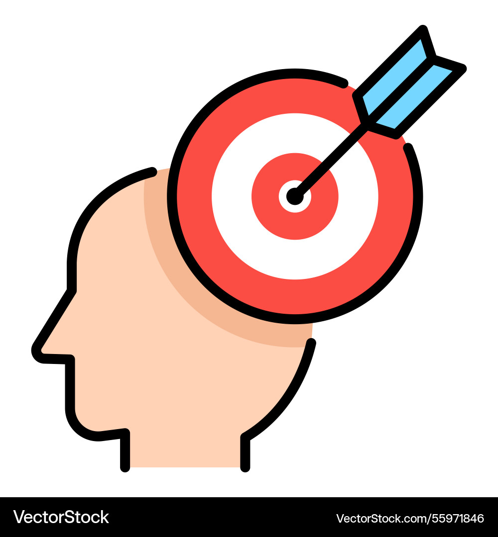 Personal goal color icon Royalty Free Vector Image