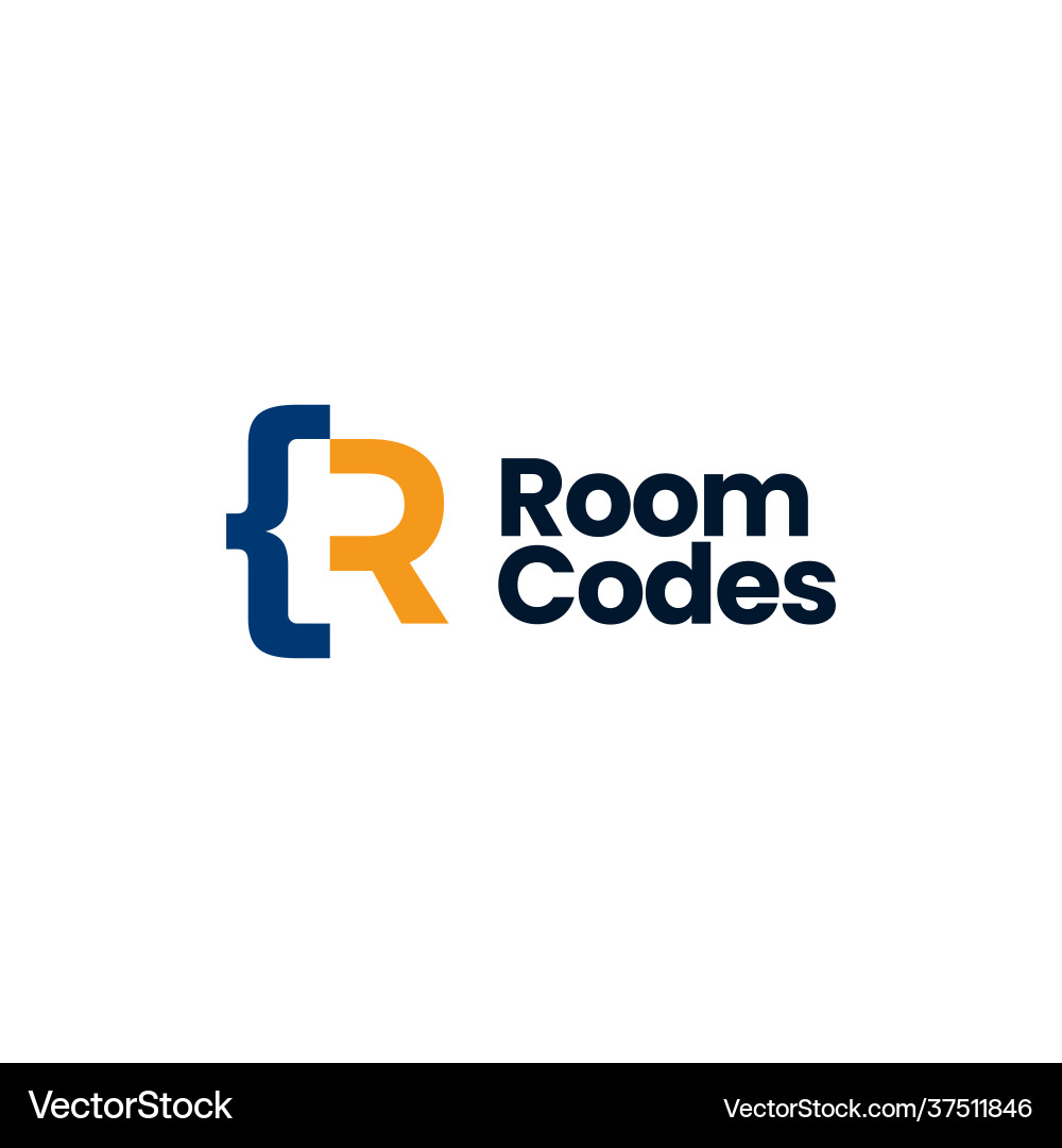 R letter mark code logo icon Royalty Free Vector Image