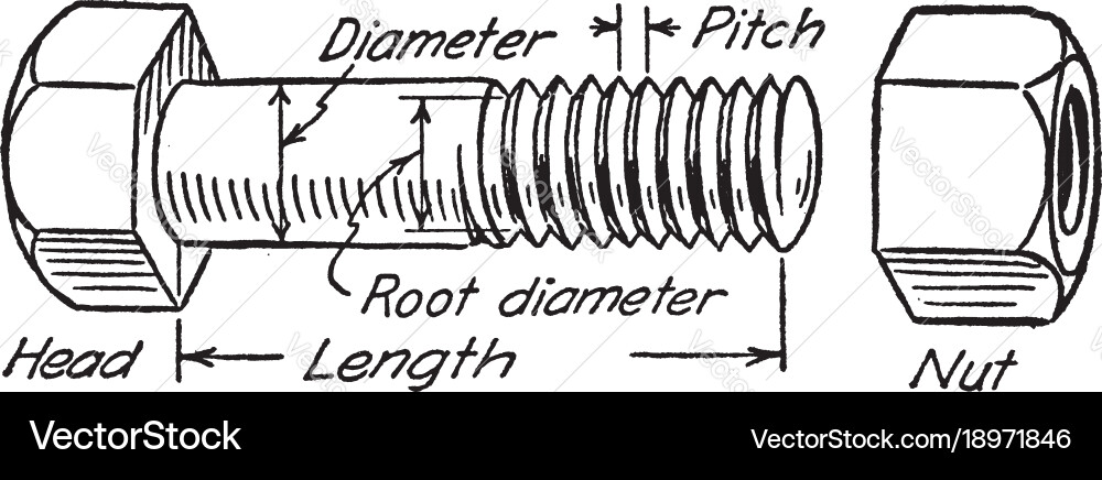 Technical Drawing Bolt Vector Images (over 390)