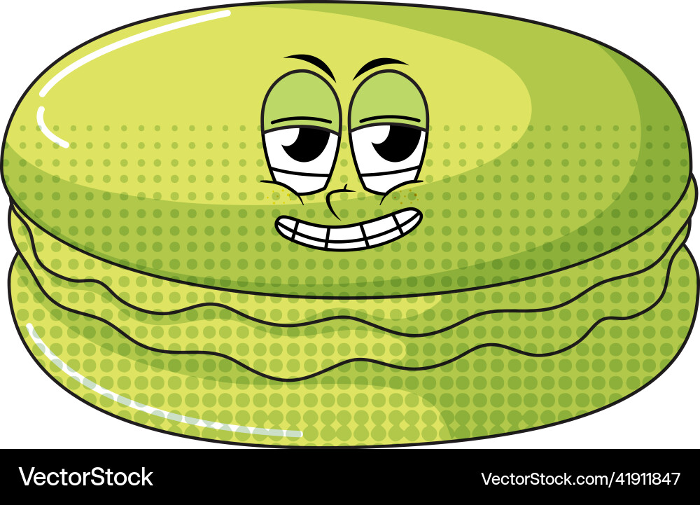 A macaron cartoon character on white background Vector Image