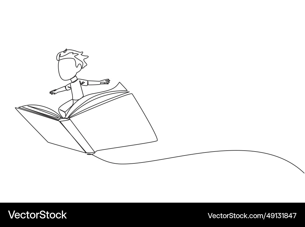 Boy Riding a Book Royalty Free Vector Image - VectorStock