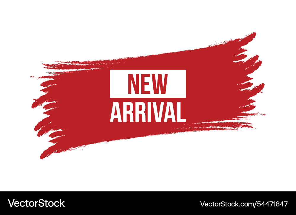 Brush style new arrival red banner design Vector Image