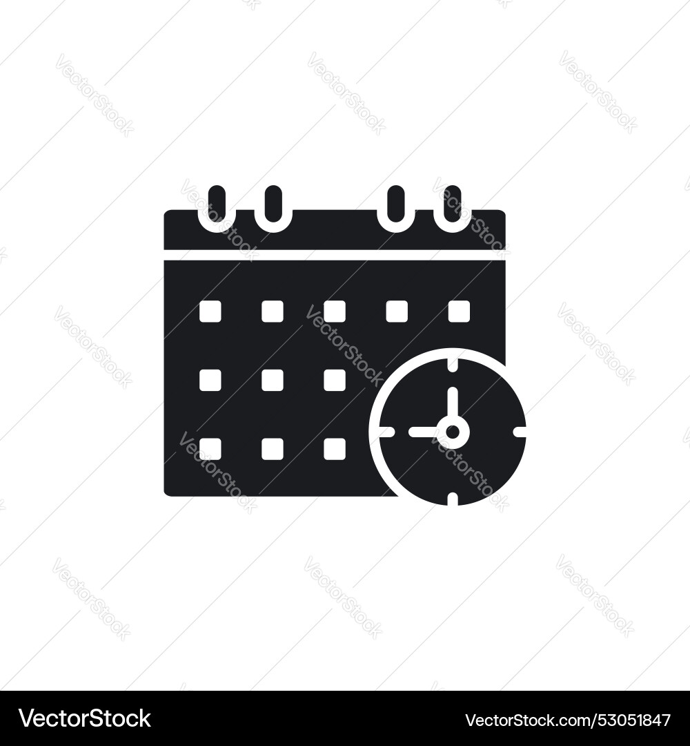 Calendar clock icon set appointment date reminder Vector Image