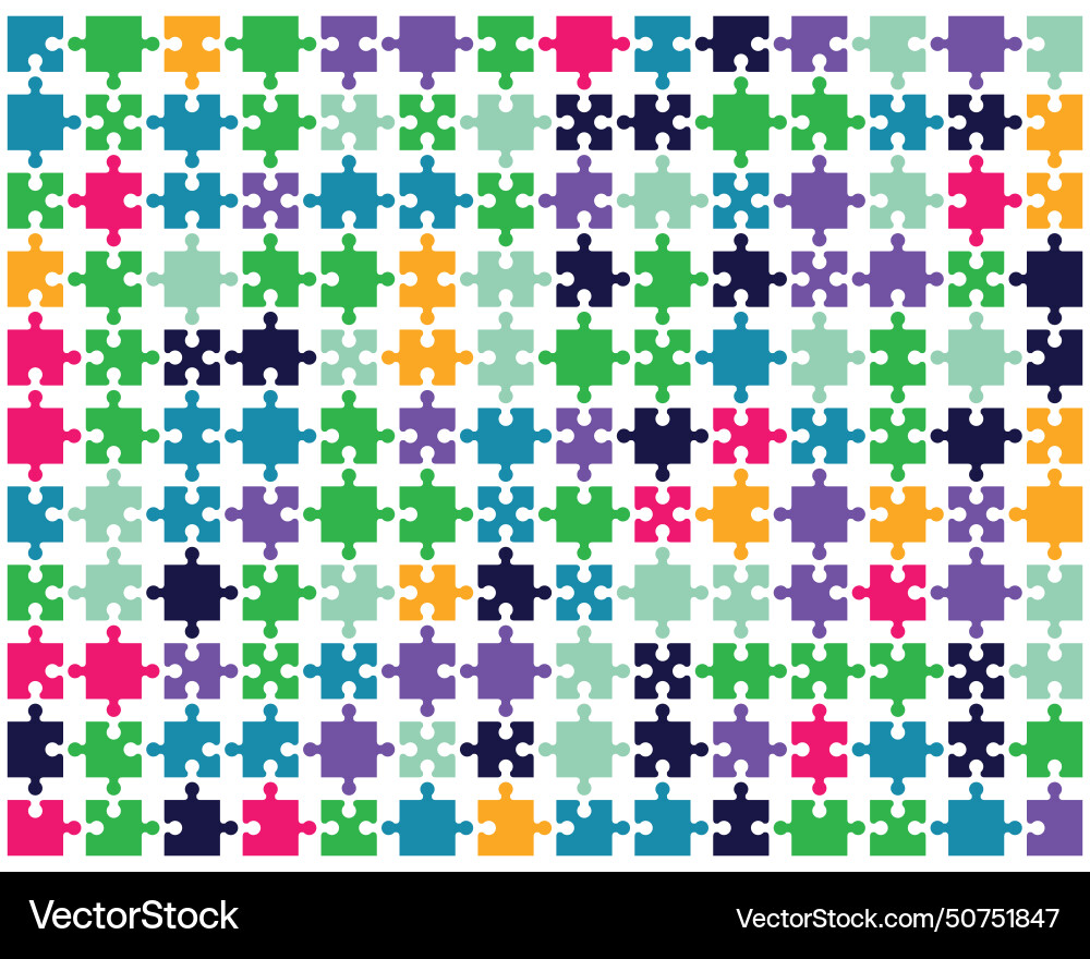 Colorful shiny puzzle separate pieces Royalty Free Vector