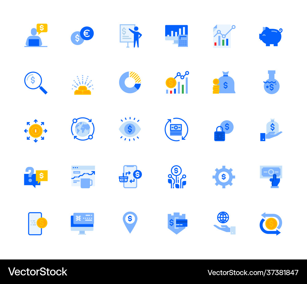 Finance icons set Royalty Free Vector Image - VectorStock