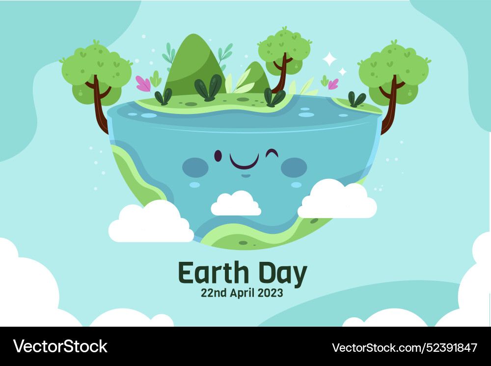 Flat background for earth day celebration Vector Image