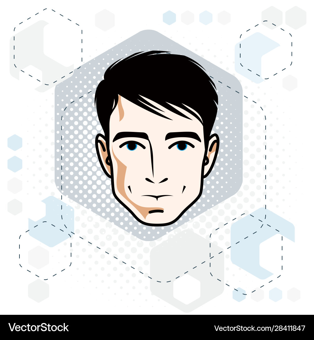 Man face human head character handsome brunet Vector Image