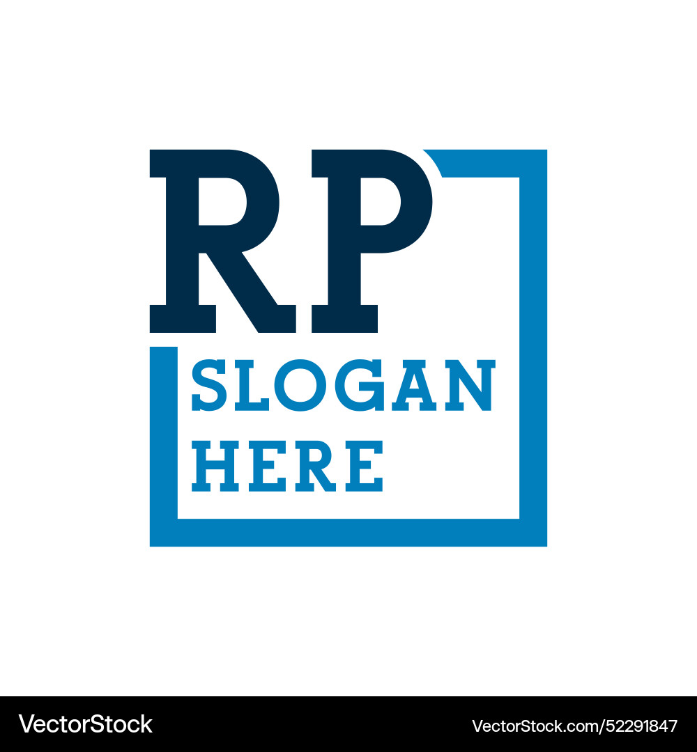 Minimal initials logo letters r and p rp initial Vector Image
