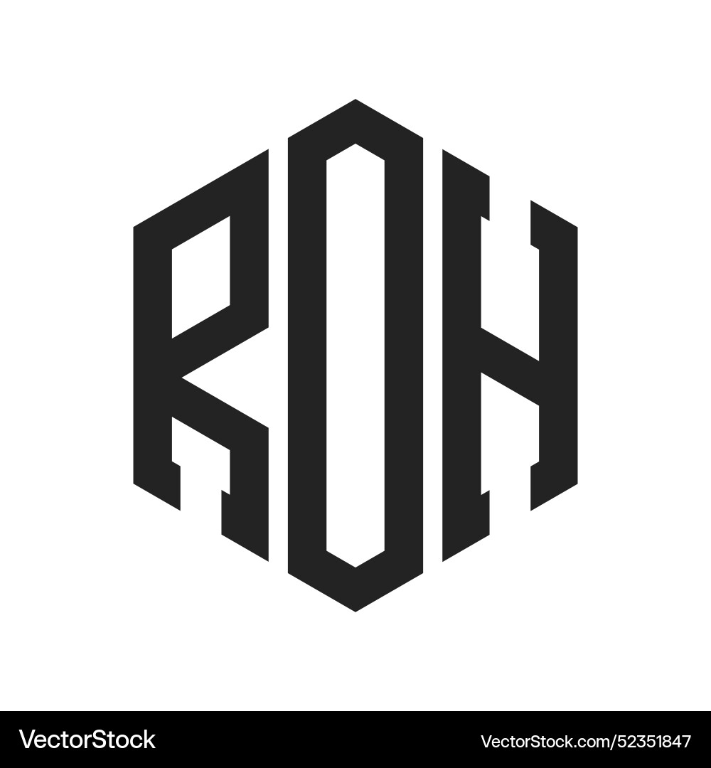 Roh logo design initial letter monogram Royalty Free Vector