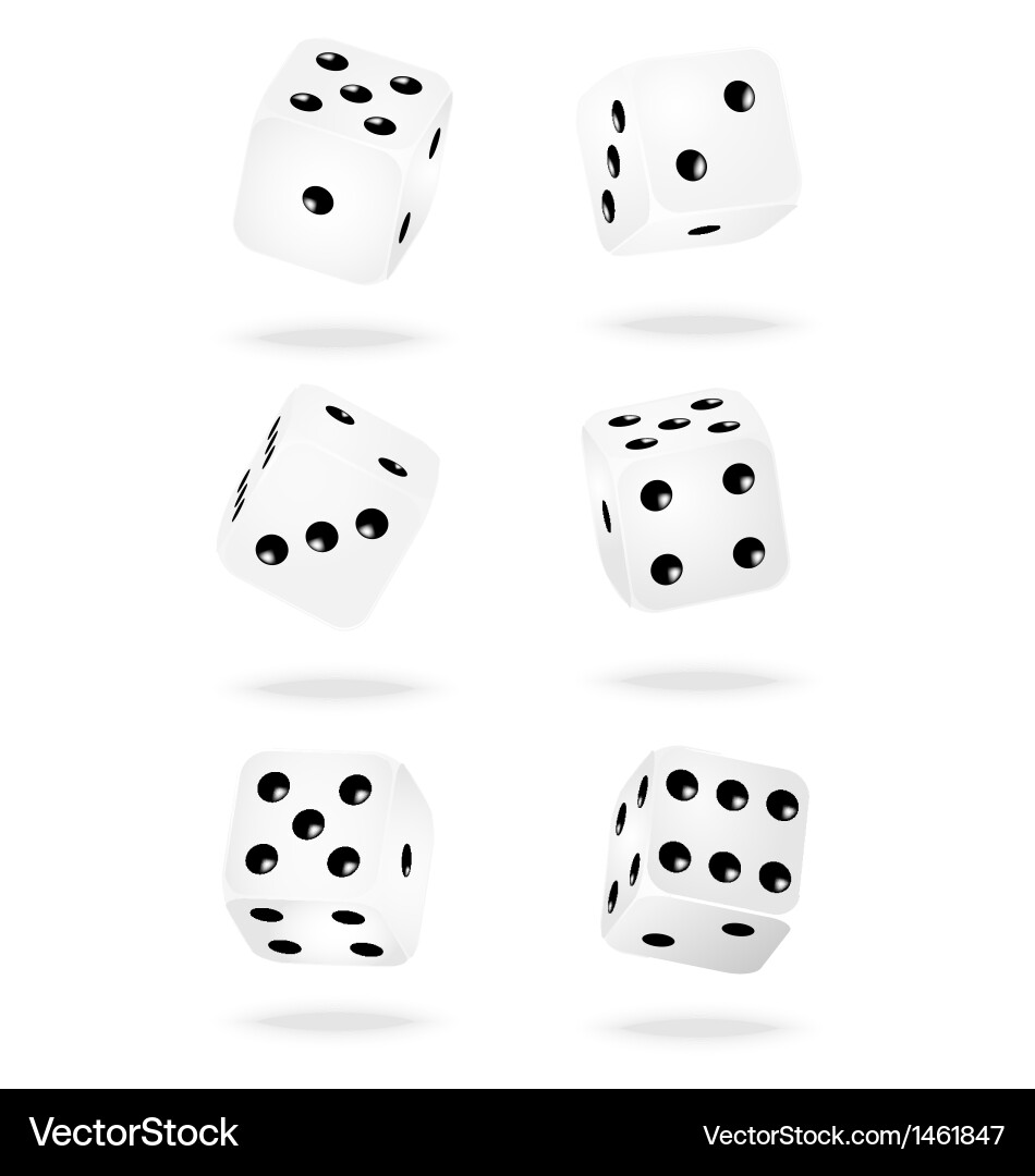 White Dice Set Royalty Free Vector Image - VectorStock
