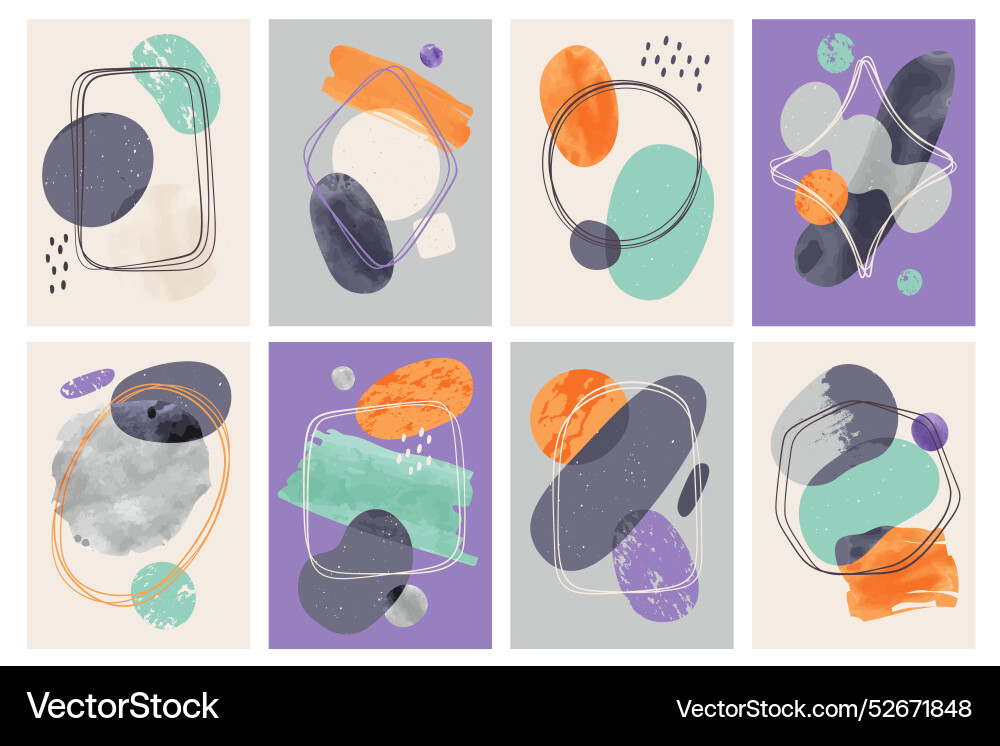 Abstract shapes and frames with modern art design Vector Image
