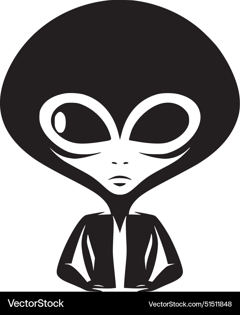 Alien - minimalist and simple silhouette Vector Image