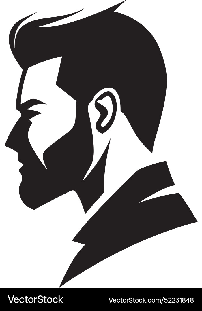 Artistic noir profile man symbol Royalty Free Vector Image