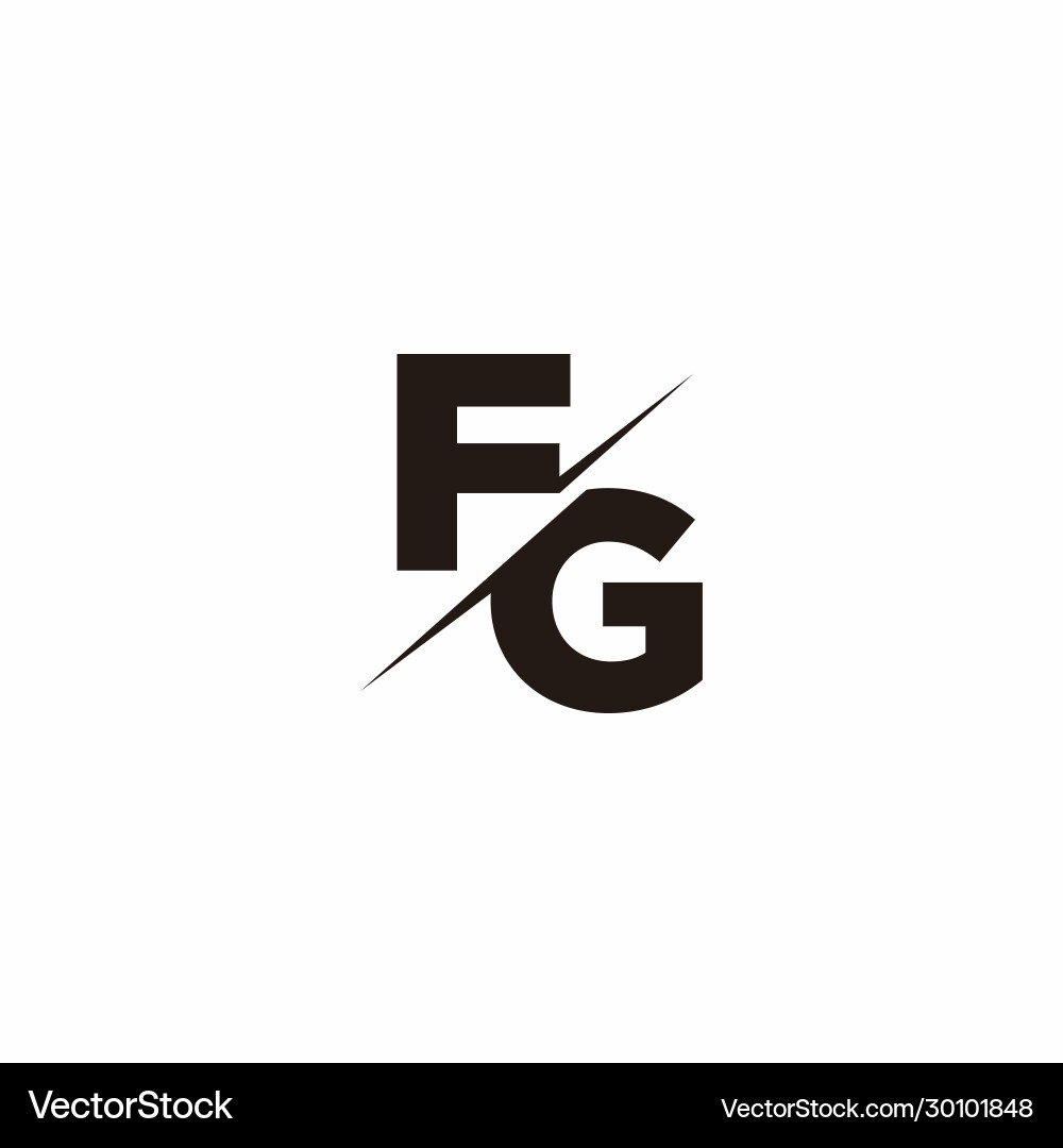 Fg logo letter monogram slash with modern Vector Image