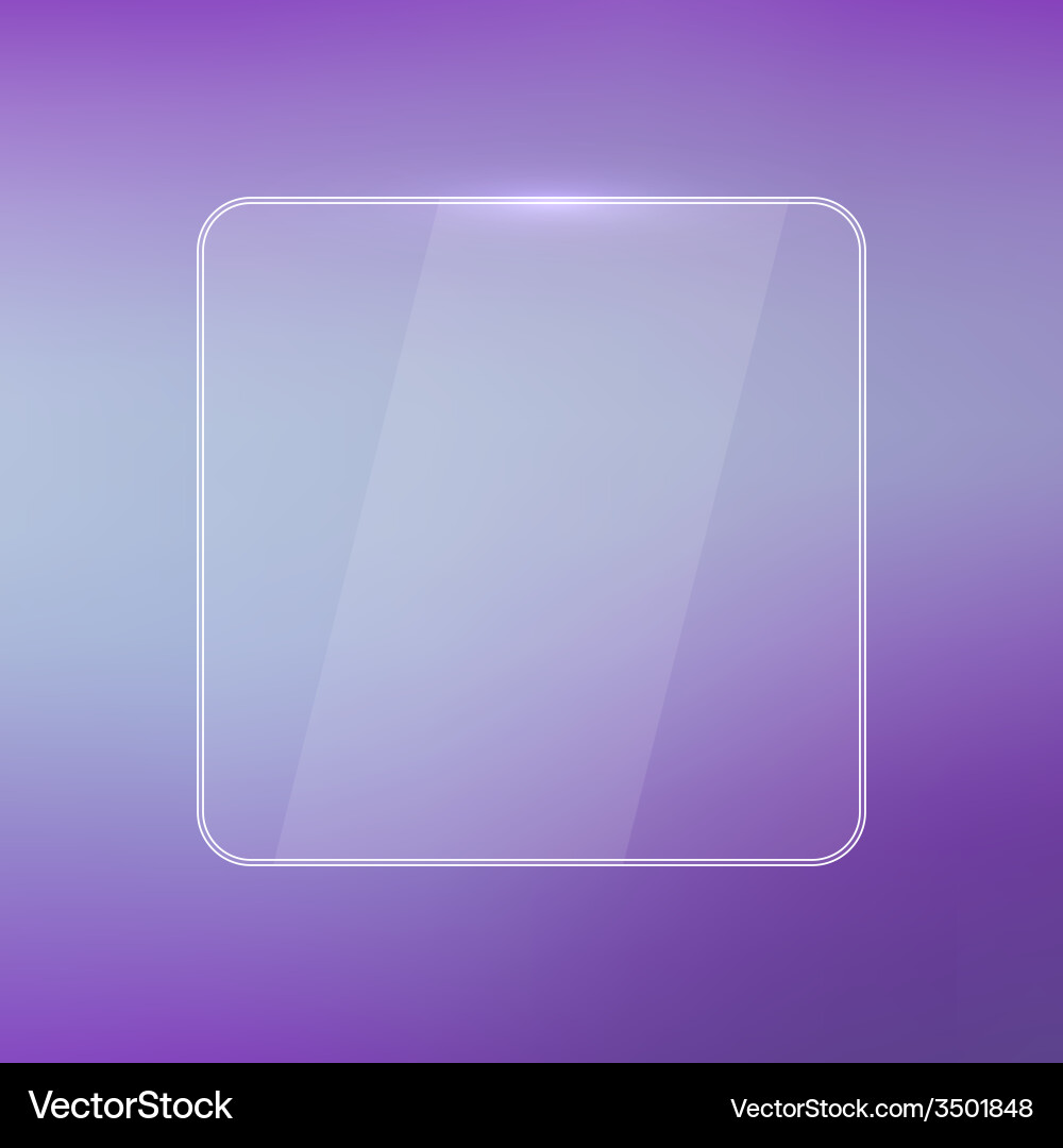 Glowing glossy glass panel with a blurred Vector Image
