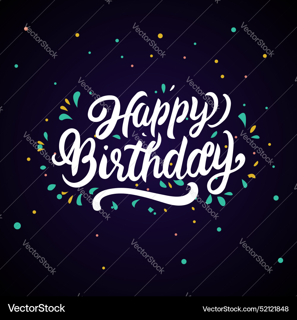 Happy birthday lettering design template for card Vector Image