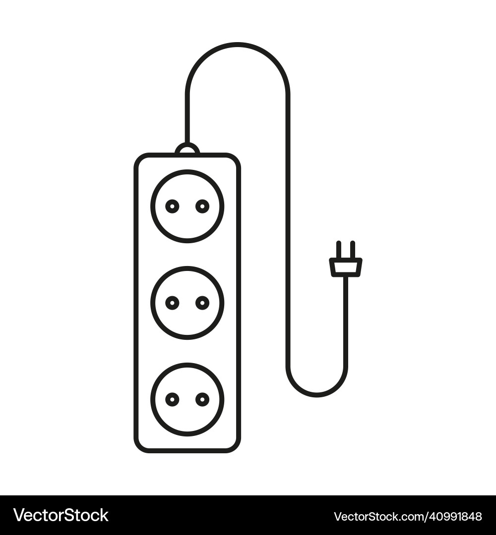 Icon of electrical extension Royalty Free Vector Image