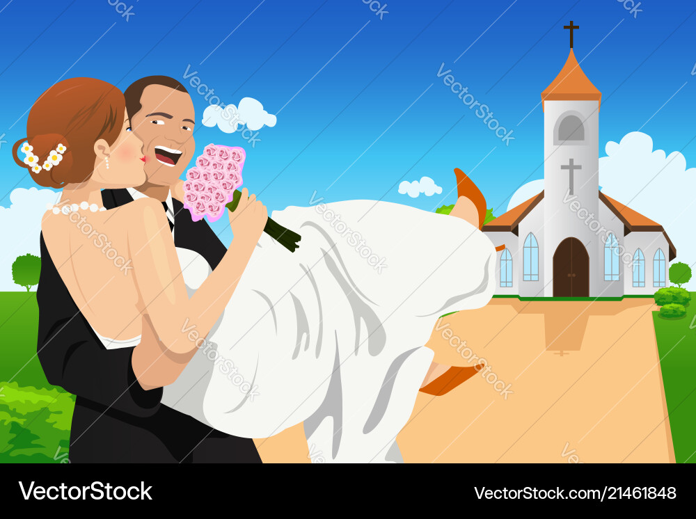 Married young couple Royalty Free Vector Image