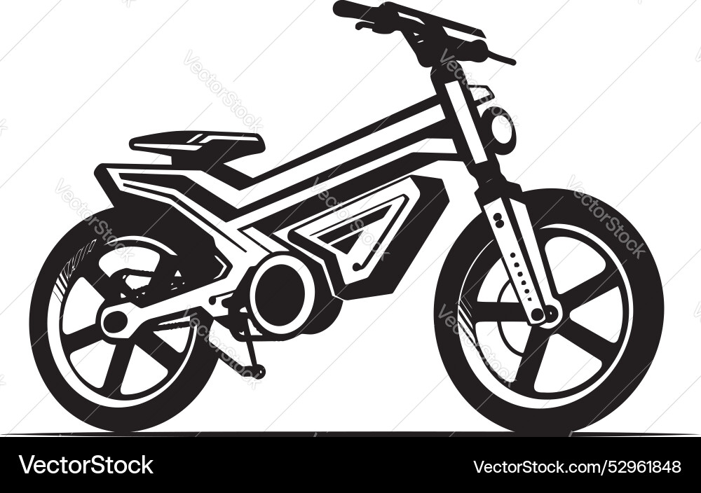 Modern pedal power black electric bicycle Vector Image