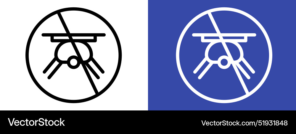 No drone flying sign secure privacy and safety by Vector Image