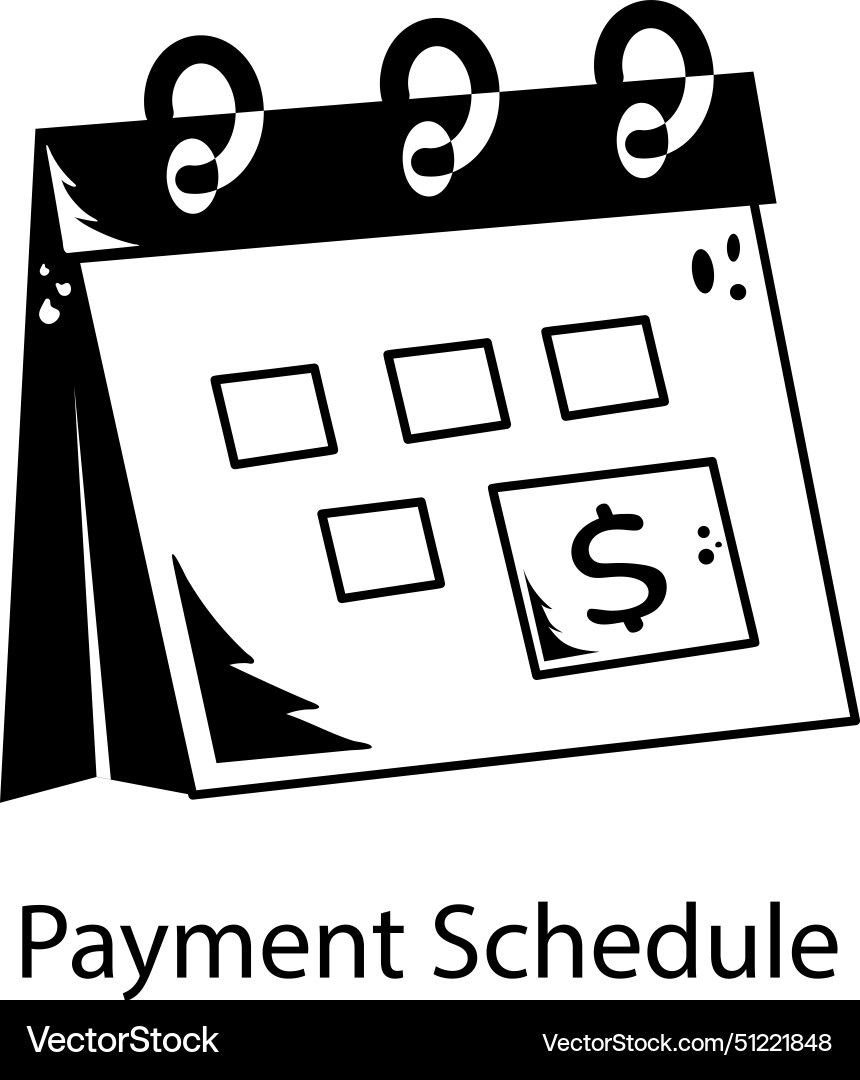 Payment schedule Royalty Free Vector Image - VectorStock