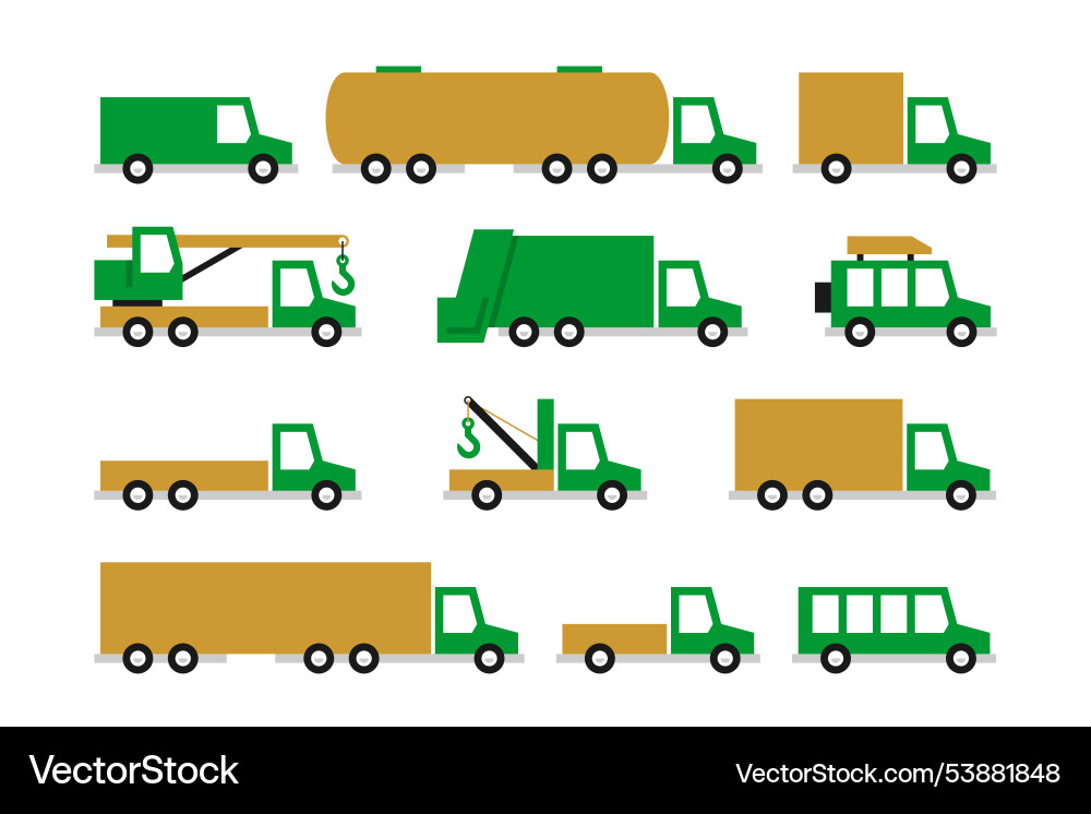 Trucks icons set Royalty Free Vector Image - VectorStock