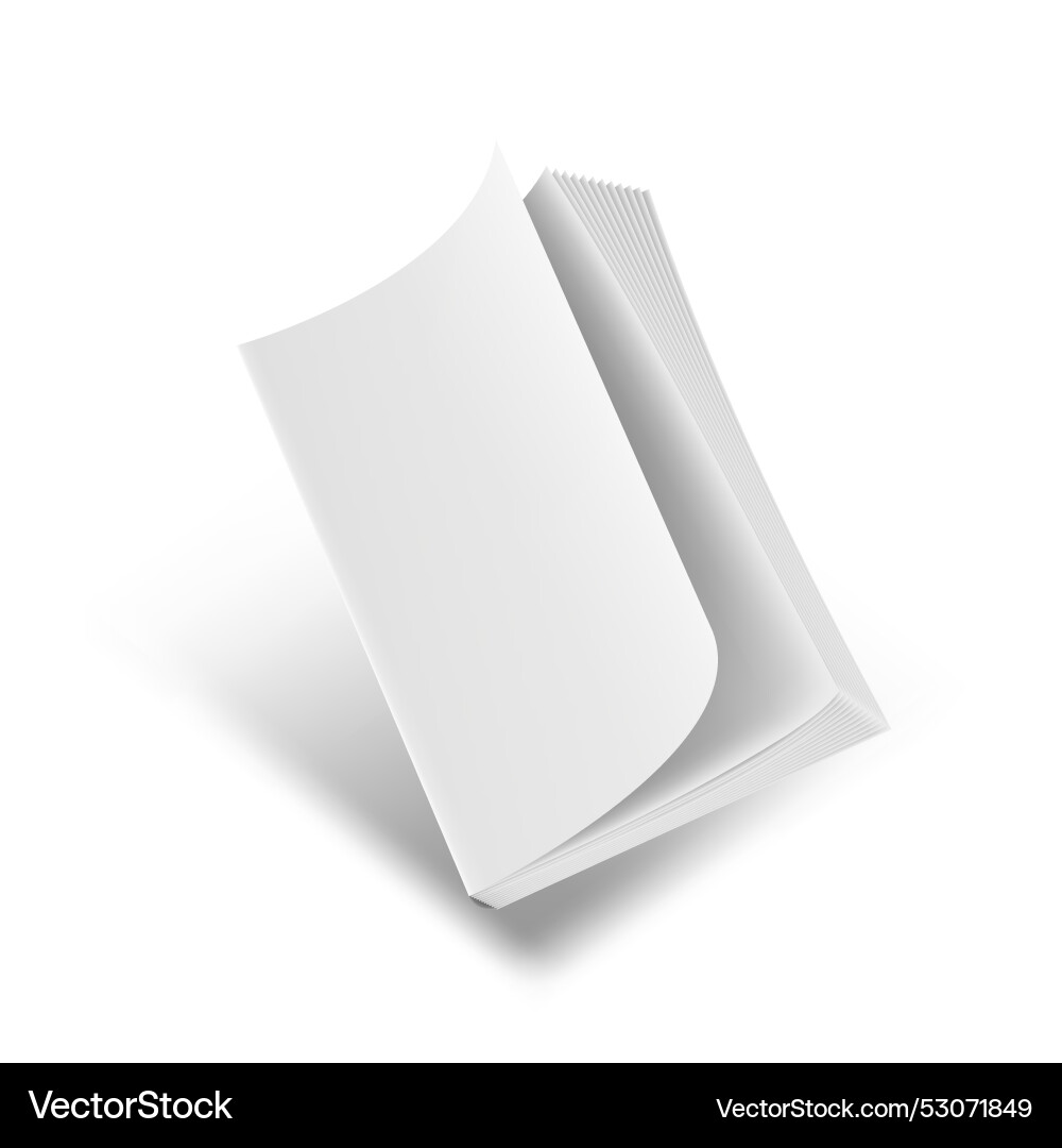 3d flying book or brochure with clear cover Vector Image