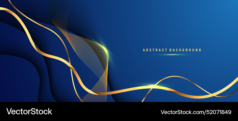 Abstract luxury curve silver lines shadow on blue Vector Image