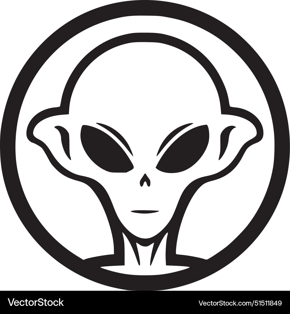Alien - minimalist and simple silhouette Vector Image