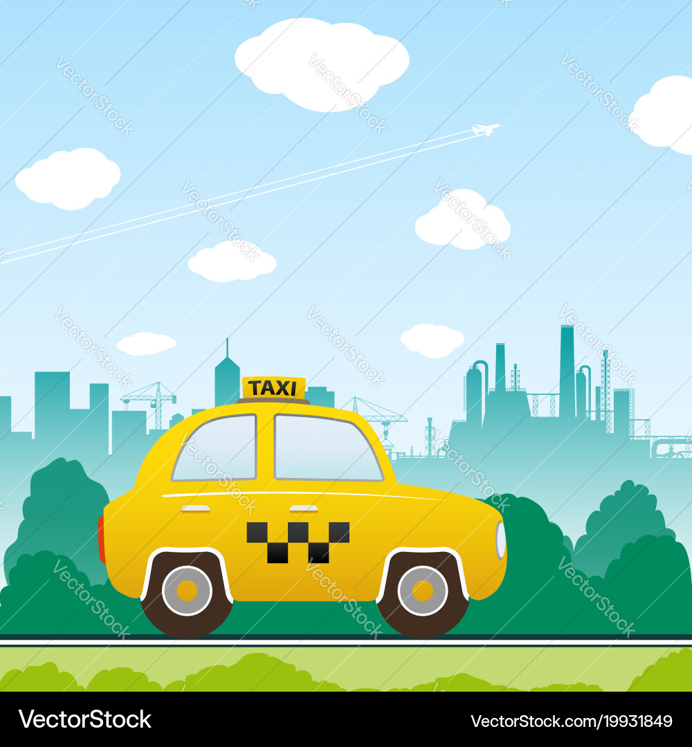 Car taxi Royalty Free Vector Image - VectorStock