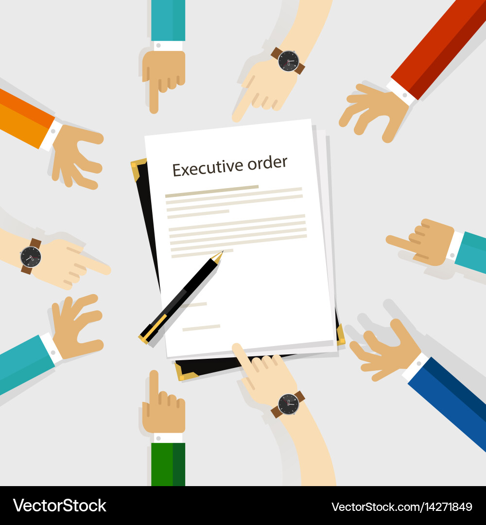 Executive order president authority regulation Vector Image