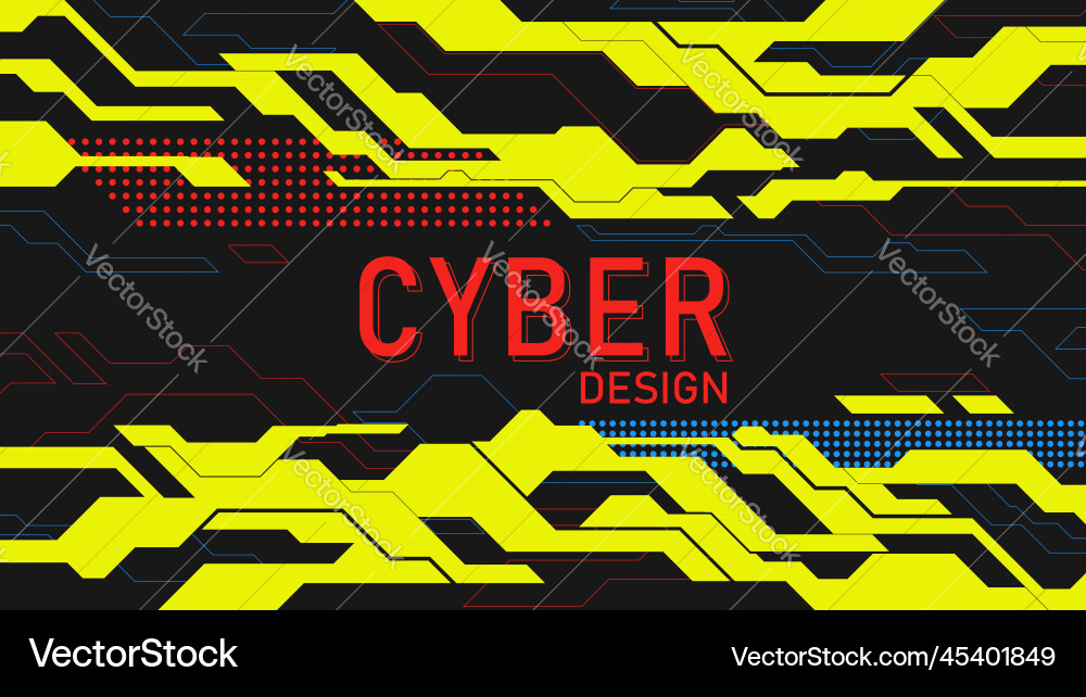 Modern cyberpunk poster technology background Vector Image