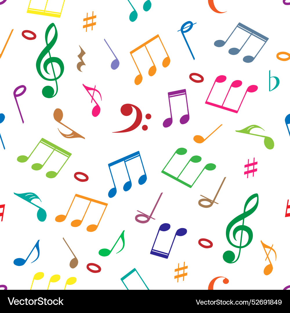 Music notes pattern Royalty Free Vector Image - VectorStock