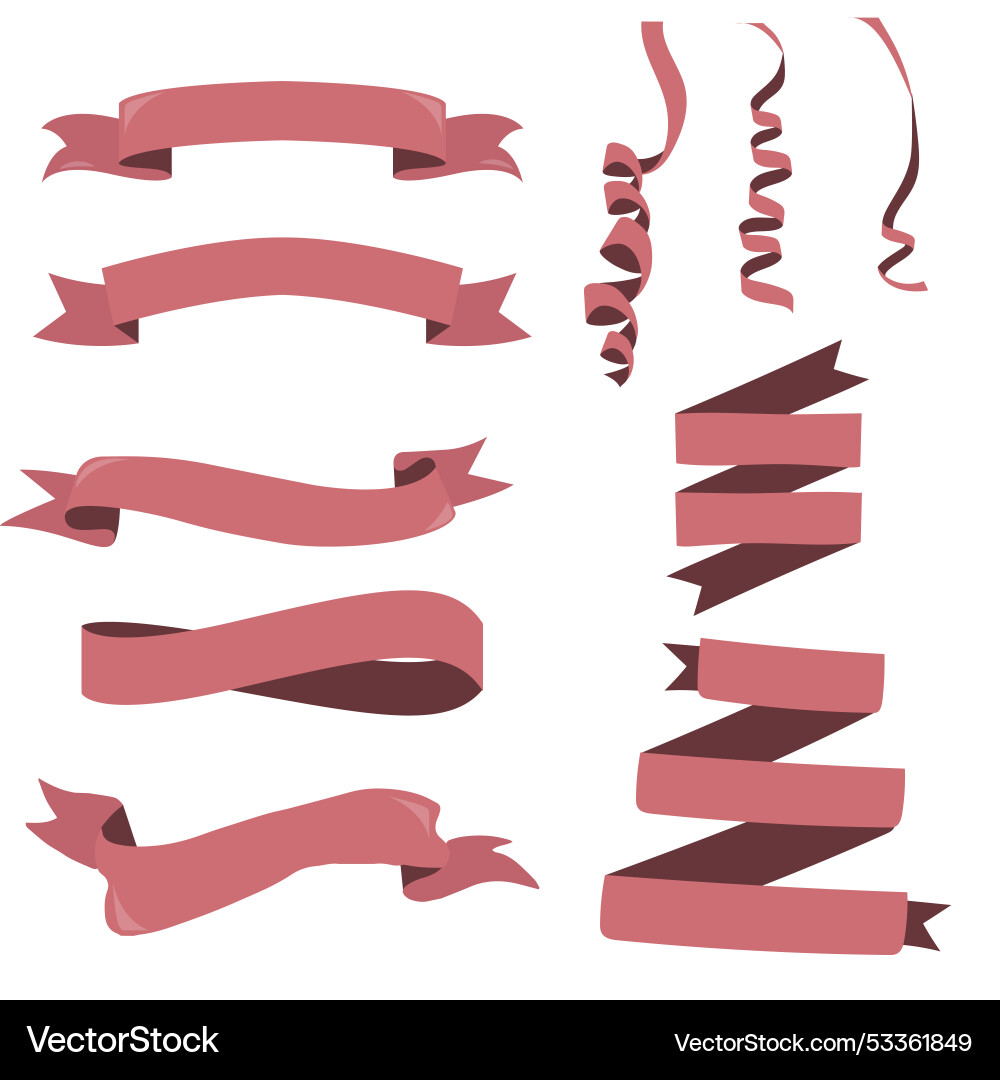 Red ribbon object on white background Royalty Free Vector