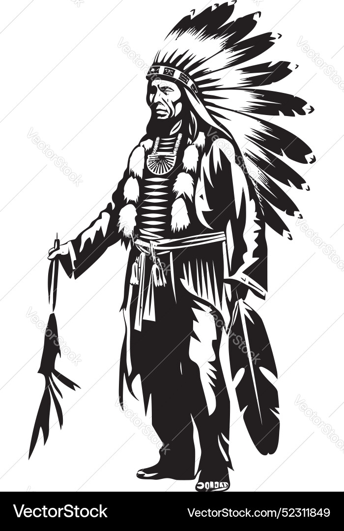 Sacred sentinel chief logo graphics heritage Vector Image
