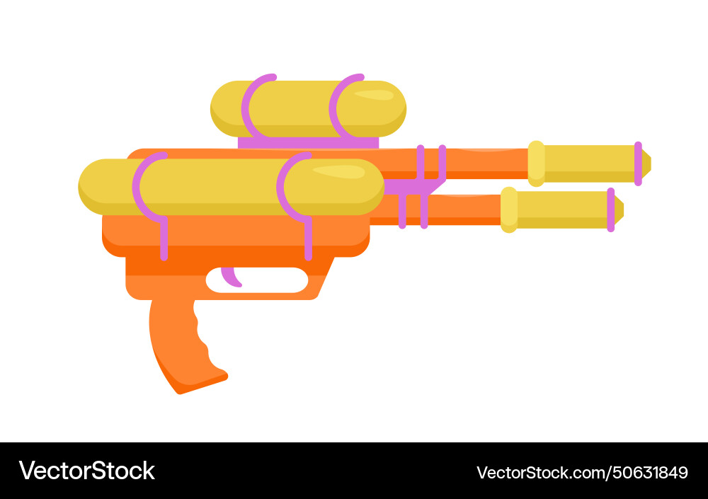 Yellow plastic toy weapon with handle and water Vector Image