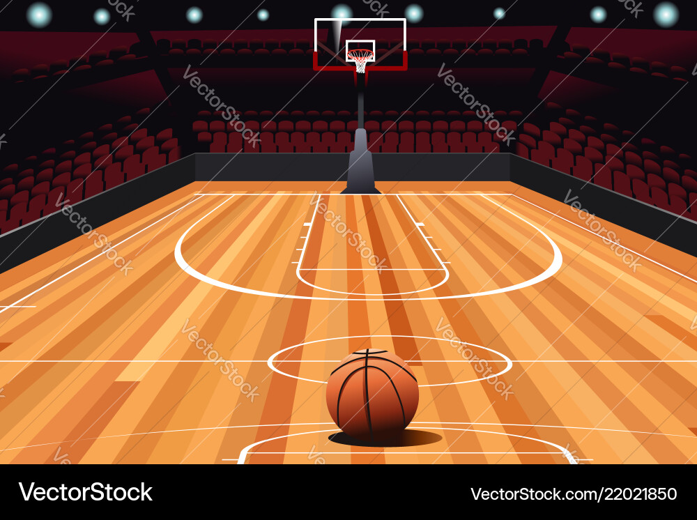 Basketball on floor Royalty Free Vector Image - VectorStock