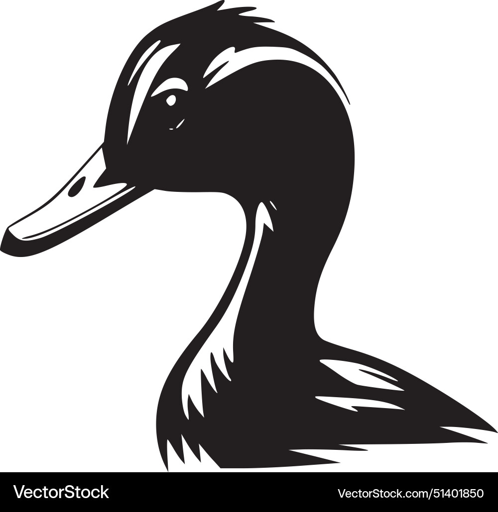Duck - black and white Royalty Free Vector Image