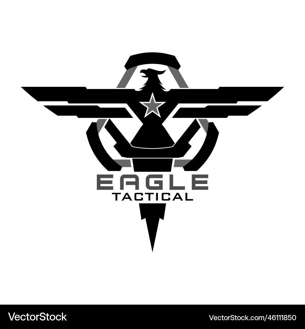 Eagle logo tactical design Royalty Free Vector Image