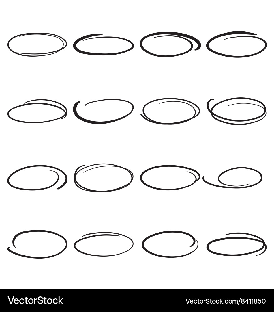 Hand drawn scribble circles Royalty Free Vector Image