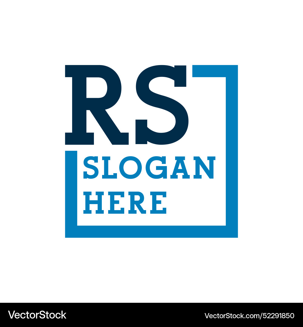 Minimal initials logo letters r and s rs initial Vector Image