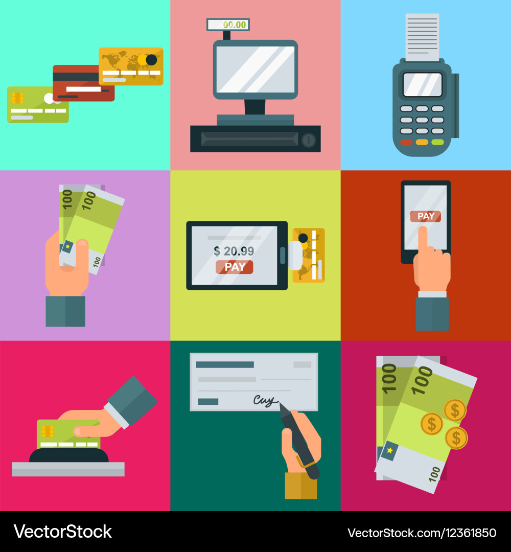 Payments symbols Royalty Free Vector Image - VectorStock