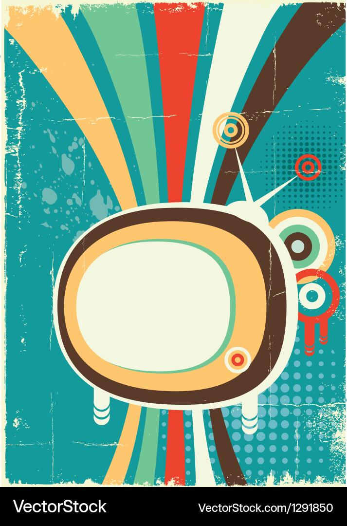 Retro Television Poster Royalty Free Vector Image