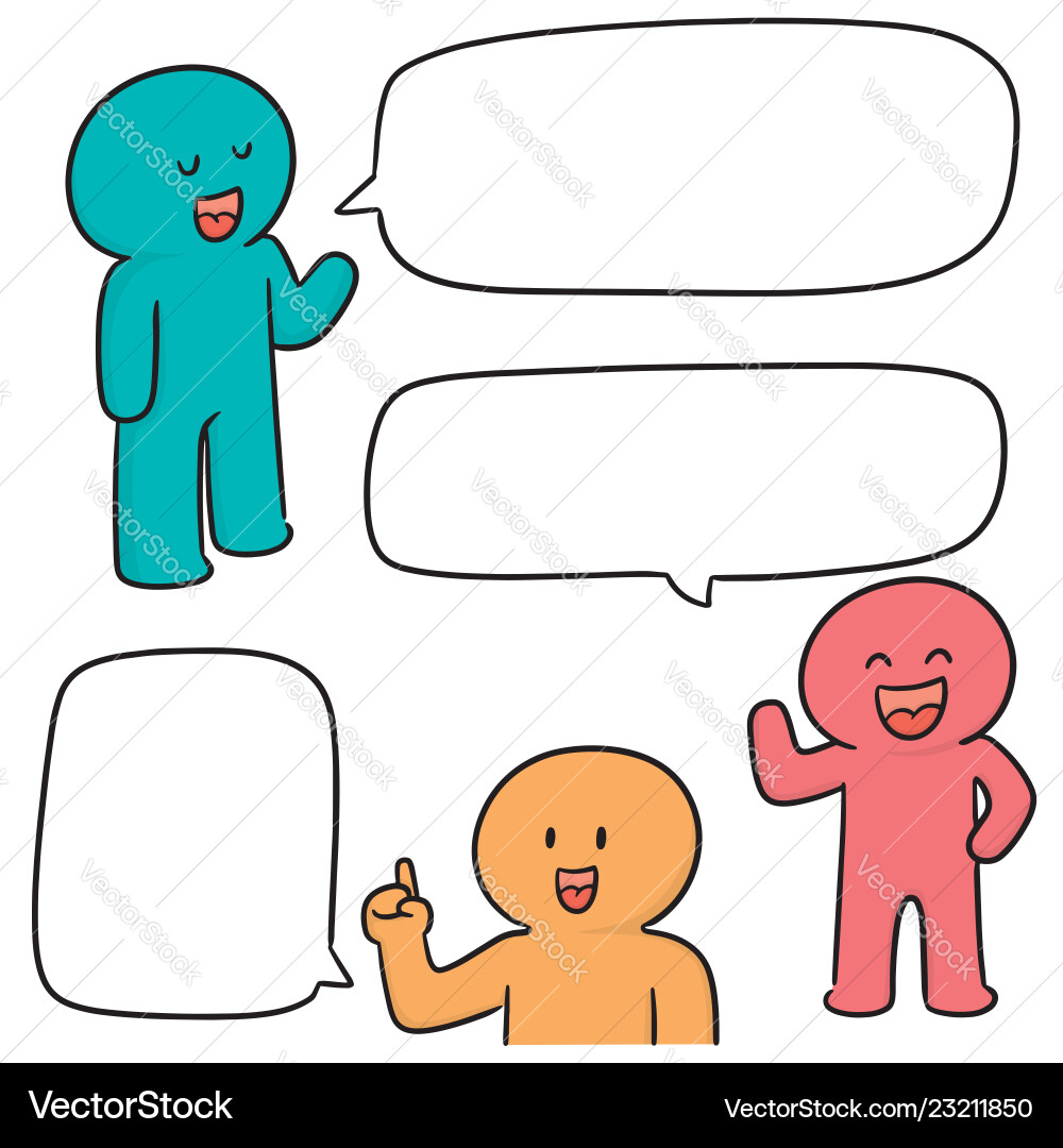 Set of people talking Royalty Free Vector Image