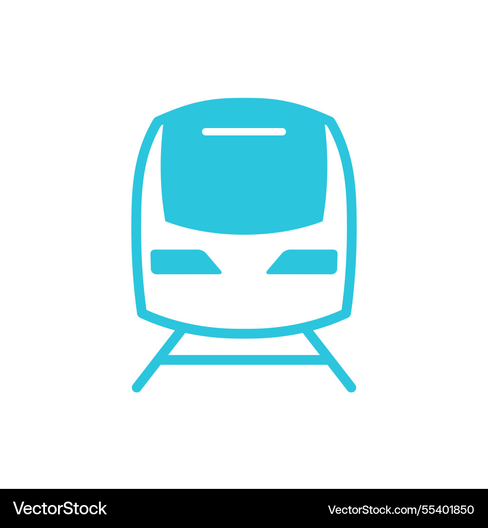 Train front icon isolated on white blue Royalty Free Vector