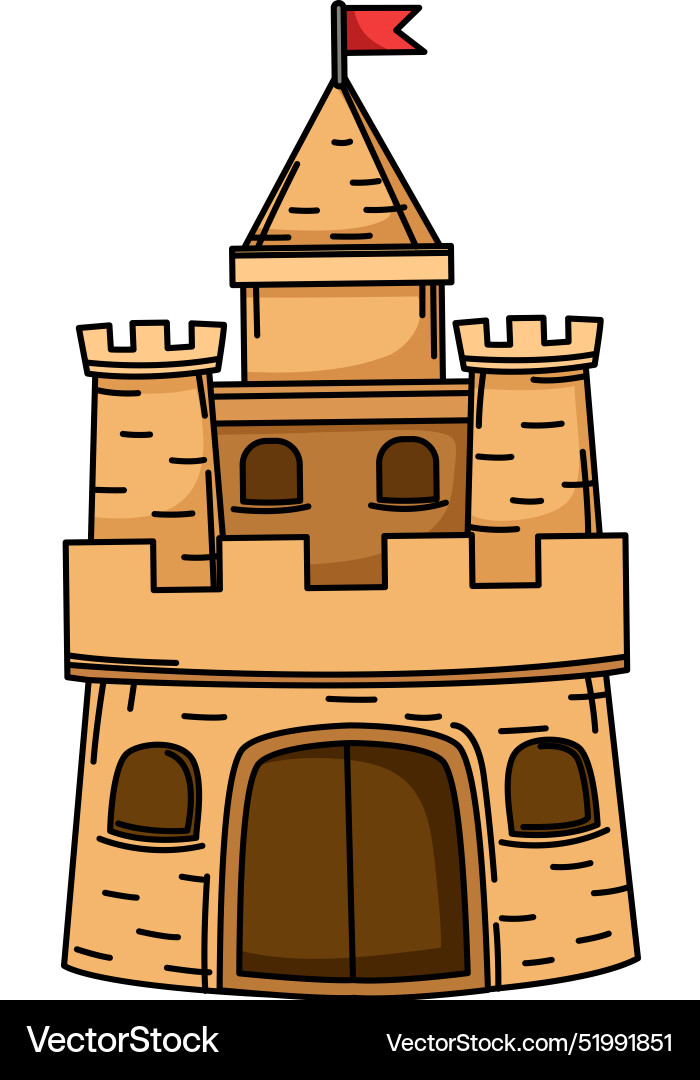 Castle outline white on background Royalty Free Vector Image