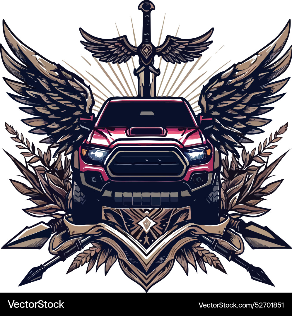 Classic car with wings Royalty Free Vector Image