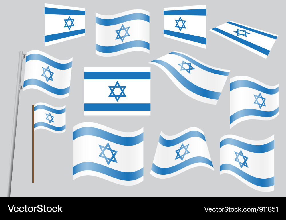 Flag of israel Royalty Free Vector Image - VectorStock