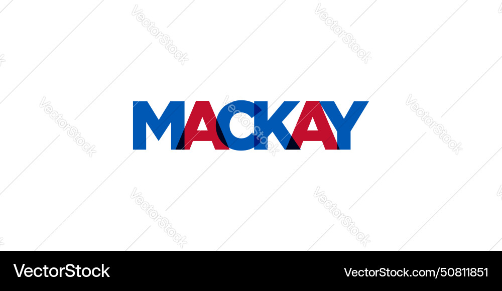 Mackay in the australia emblem design Royalty Free Vector